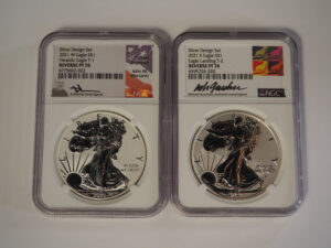 2021 Heraldic Eagle Set NGC Reverse PF70 T1 Mercanti/ T2 Gaudioso ...